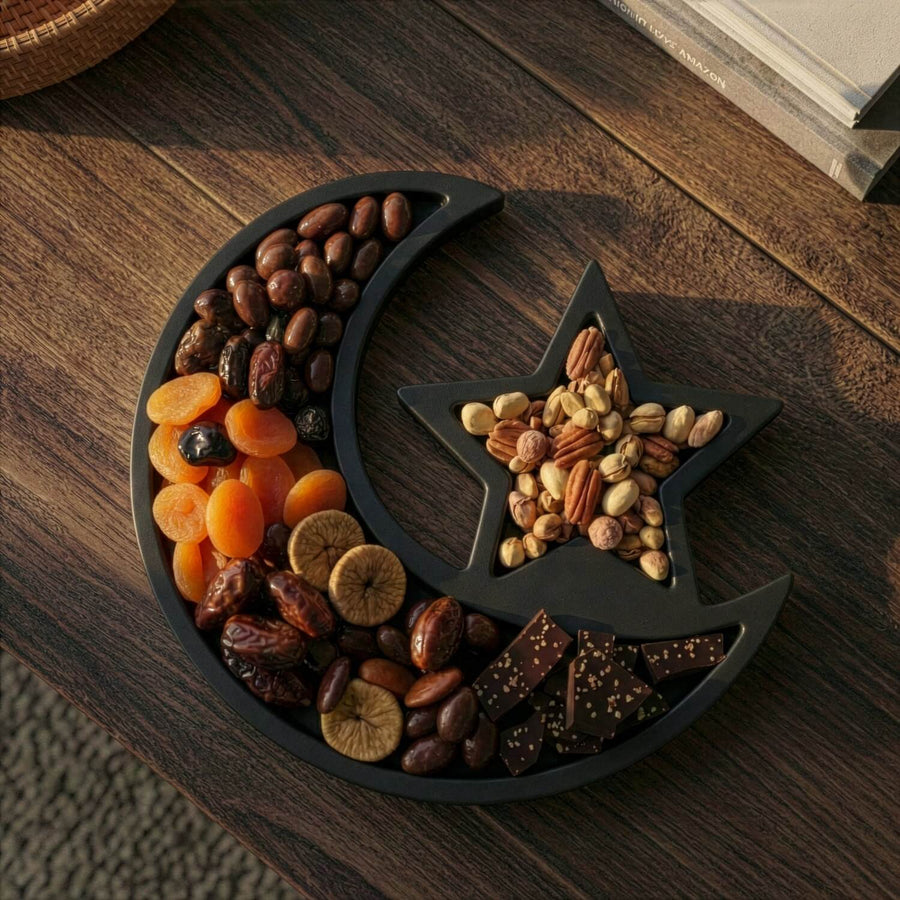 Crescent Moon & Star Serving Tray | Ramadan Date Platter