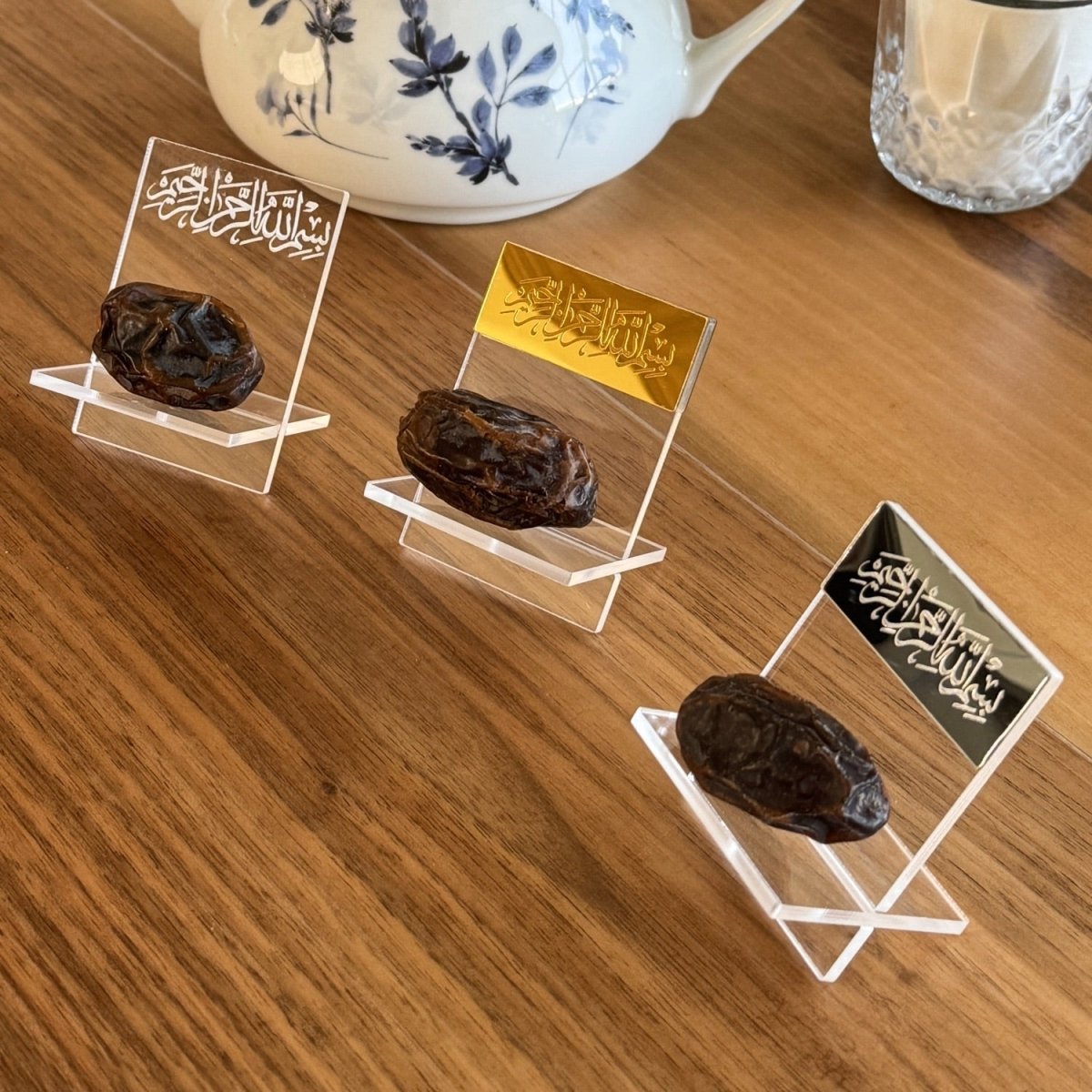 Iftar Table Date Stands - Bismillah Decor (6 Pcs) – Islamic Wall Art Store