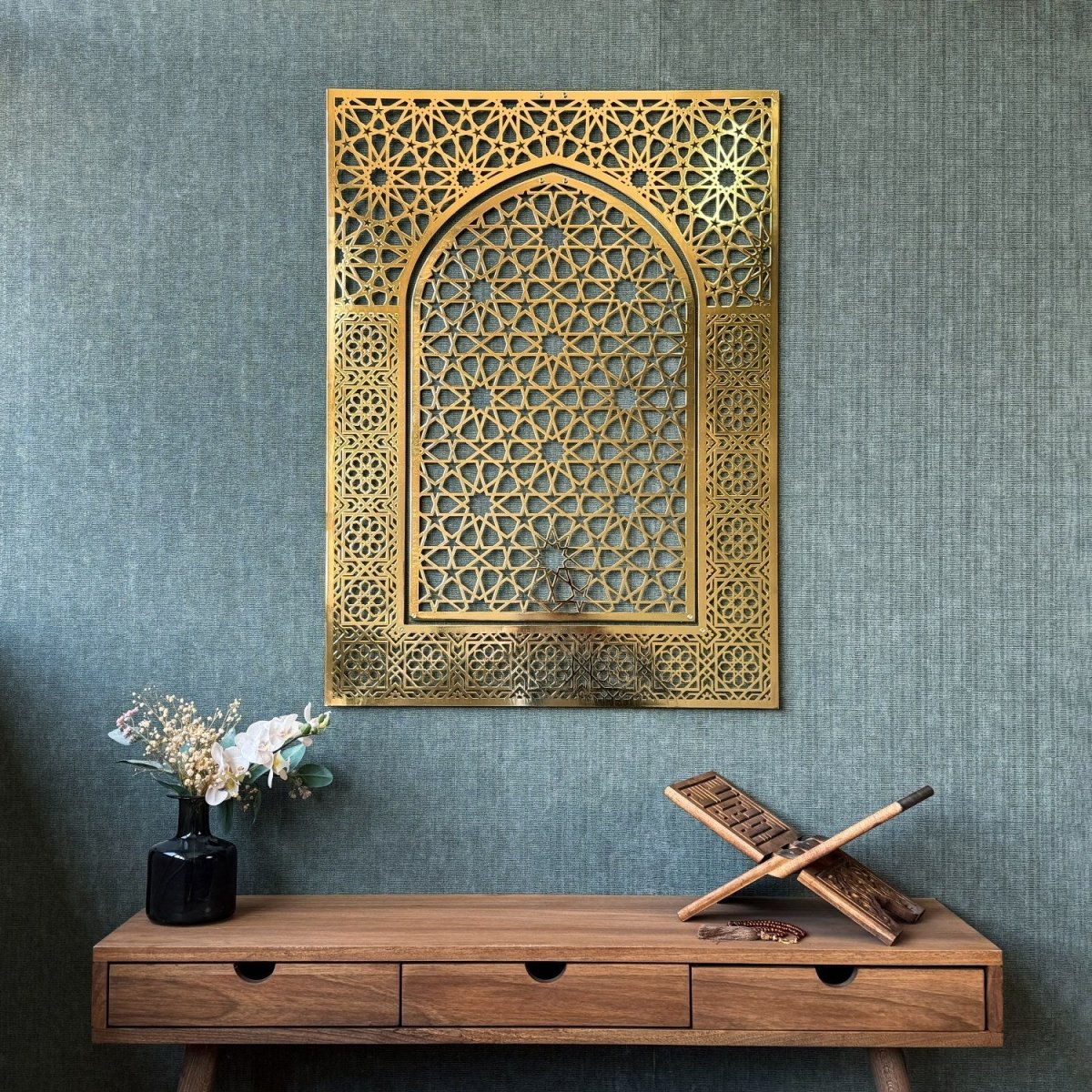 Shiny Metal Mihrab Design Islamic Wall Art – Islamic Wall Art Store