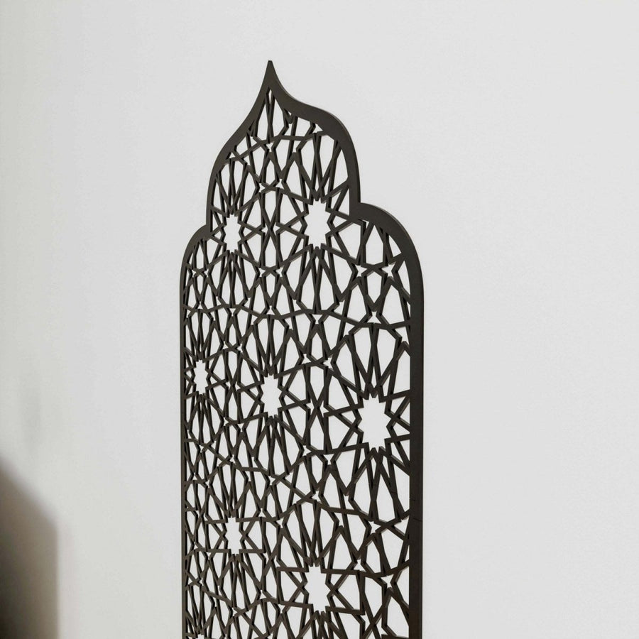 Wooden Islamic Wall Art - Interior Mihrab for Home Prayer | 12-pointed star