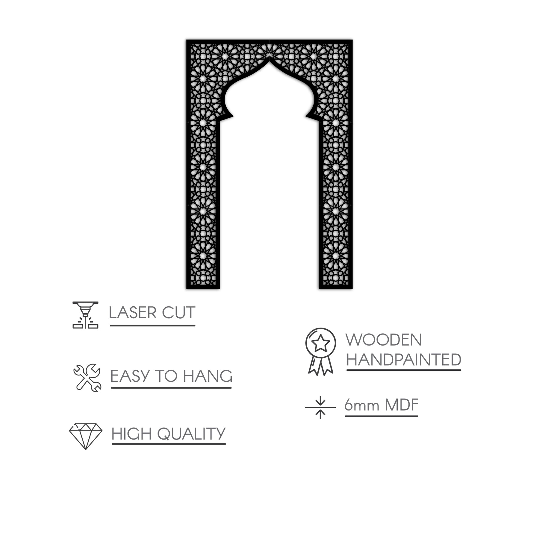 Wooden Mihrab - Islamic Wall Art Set
