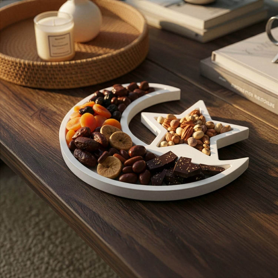 Crescent Moon & Star Serving Tray | Ramadan Date Platter