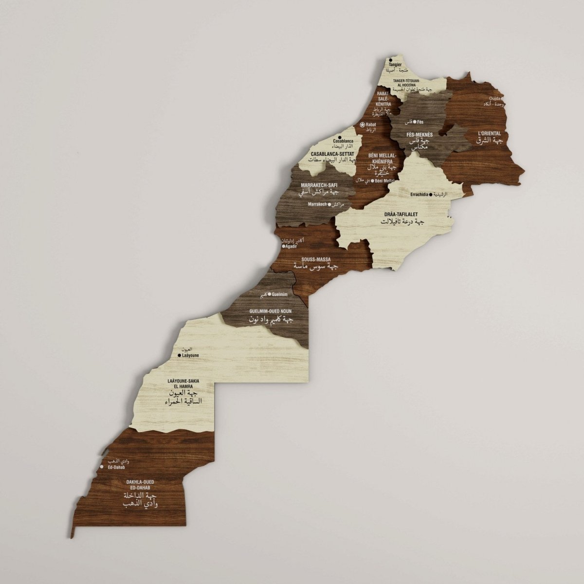 Morocco Map – Wooden Multilayered Wall Decor