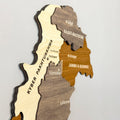 Pakistan Wooden Wall Map Islamic Wall Art Decor