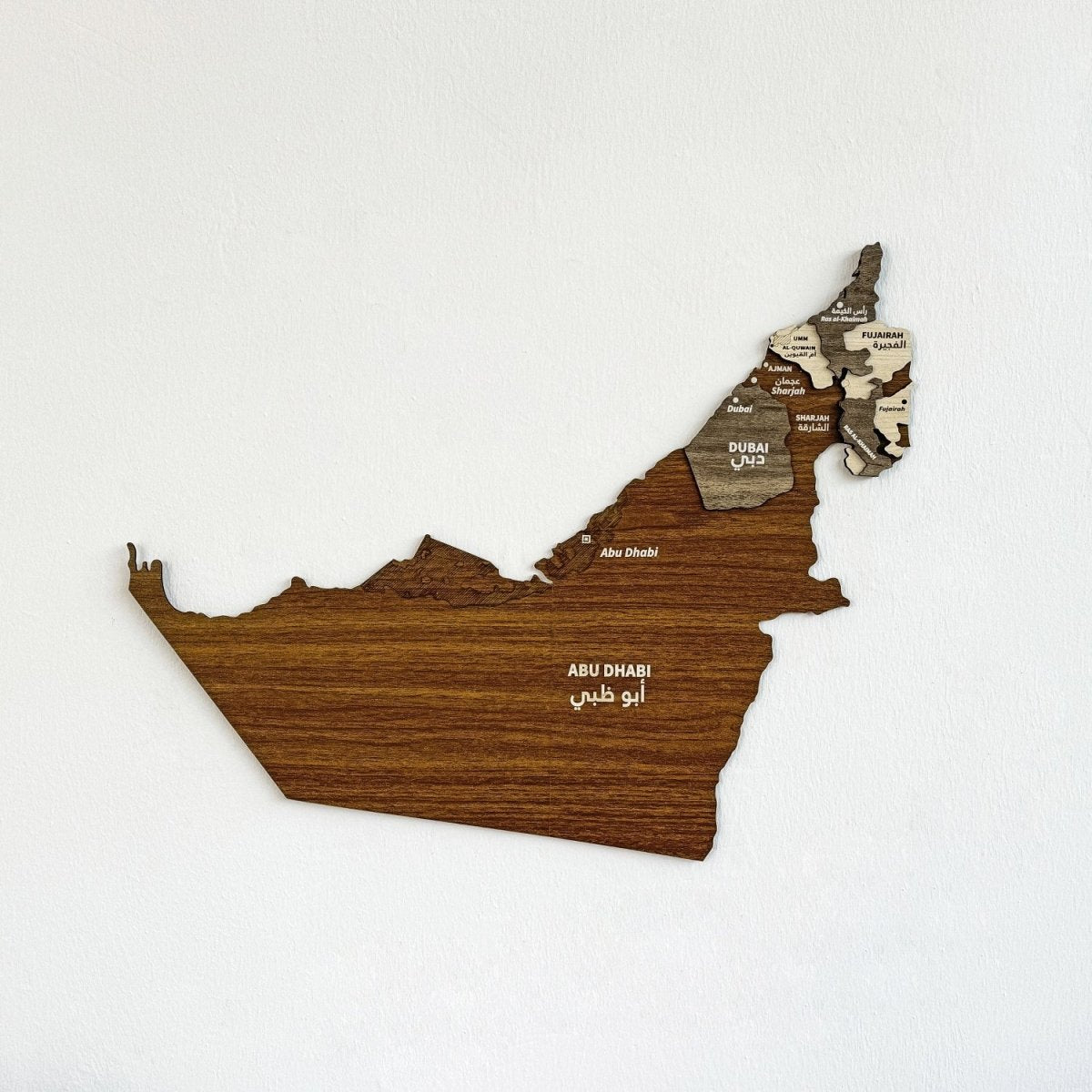 United Arab Emirates Wooden Wall Map – Islamic Wall Art Store