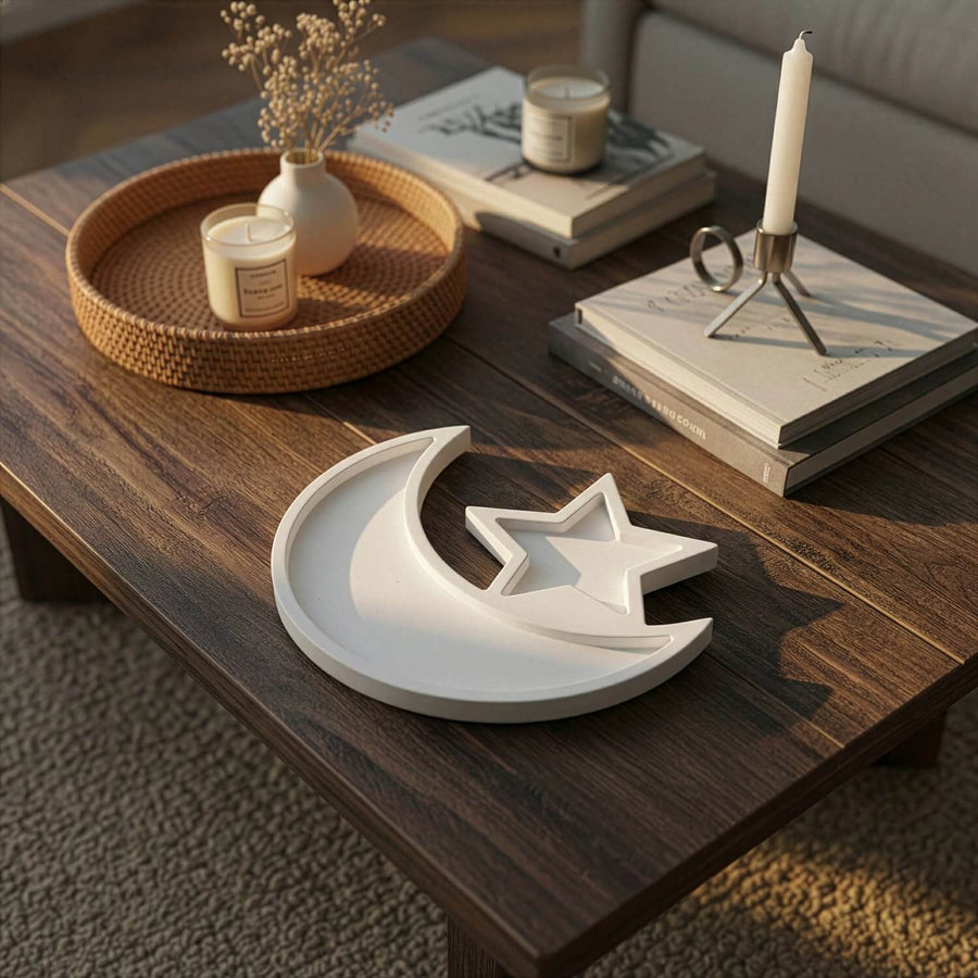 Crescent Moon & Star Serving Tray | Ramadan Date Platter