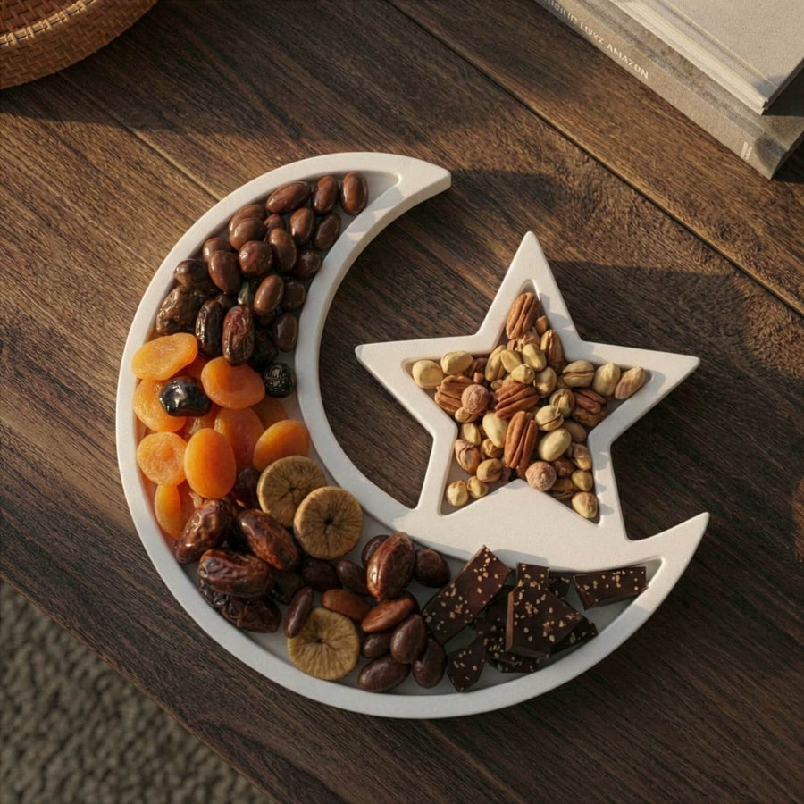 Crescent Moon & Star Serving Tray | Ramadan Date Platter