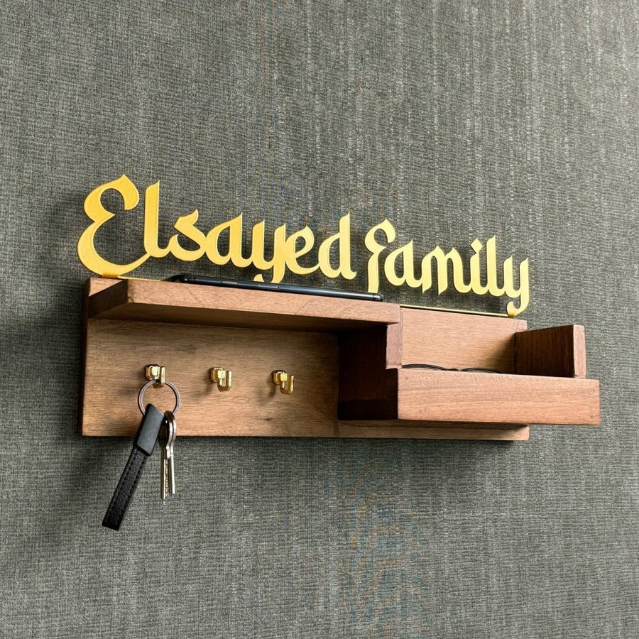 Wood Key Holder - Personalized Family Sign