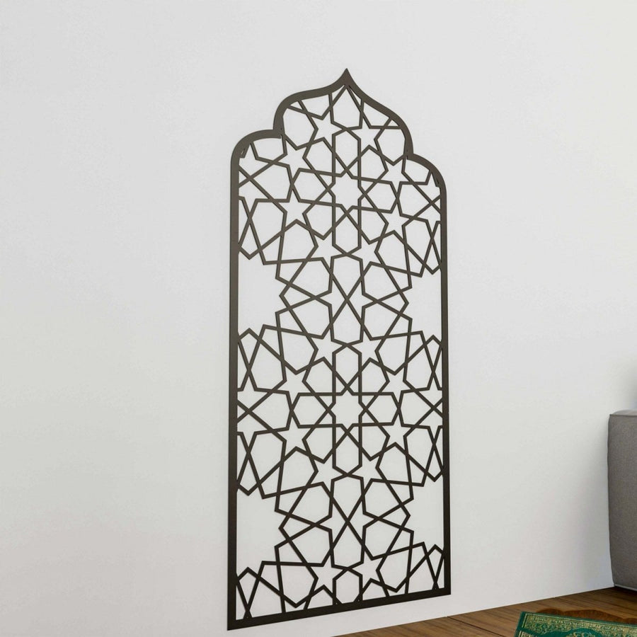 Wooden Mihrab For Prayer Room | Star Basic Motif Decor
