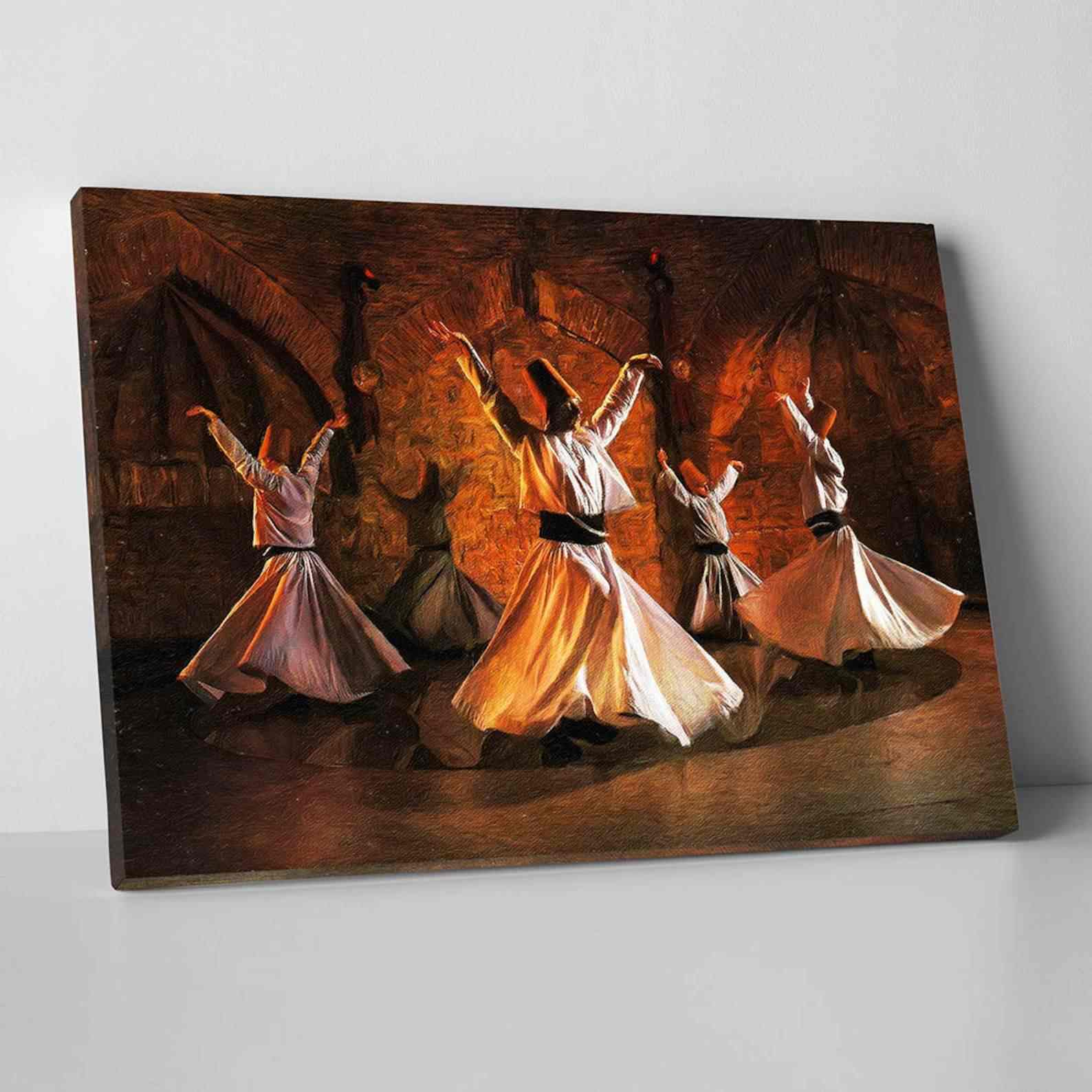 Whirling Dervish Islamic Wall Art Modern Canvas Printing