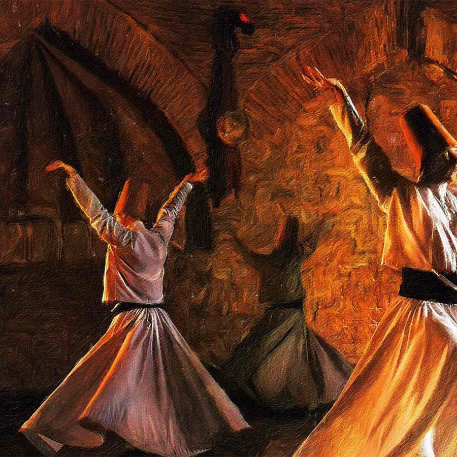Whirling Dervish Islamic Wall Art Modern Canvas Printing